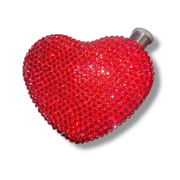 Accessories | New Heartshaped Red Rhinestone Crystal Flask Wicked ...